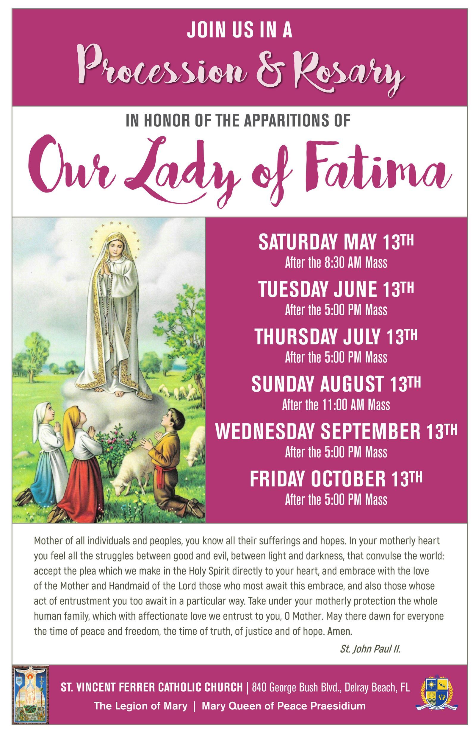 Fatima Rosary Procession : Events : News : Diocese of Palm Beach