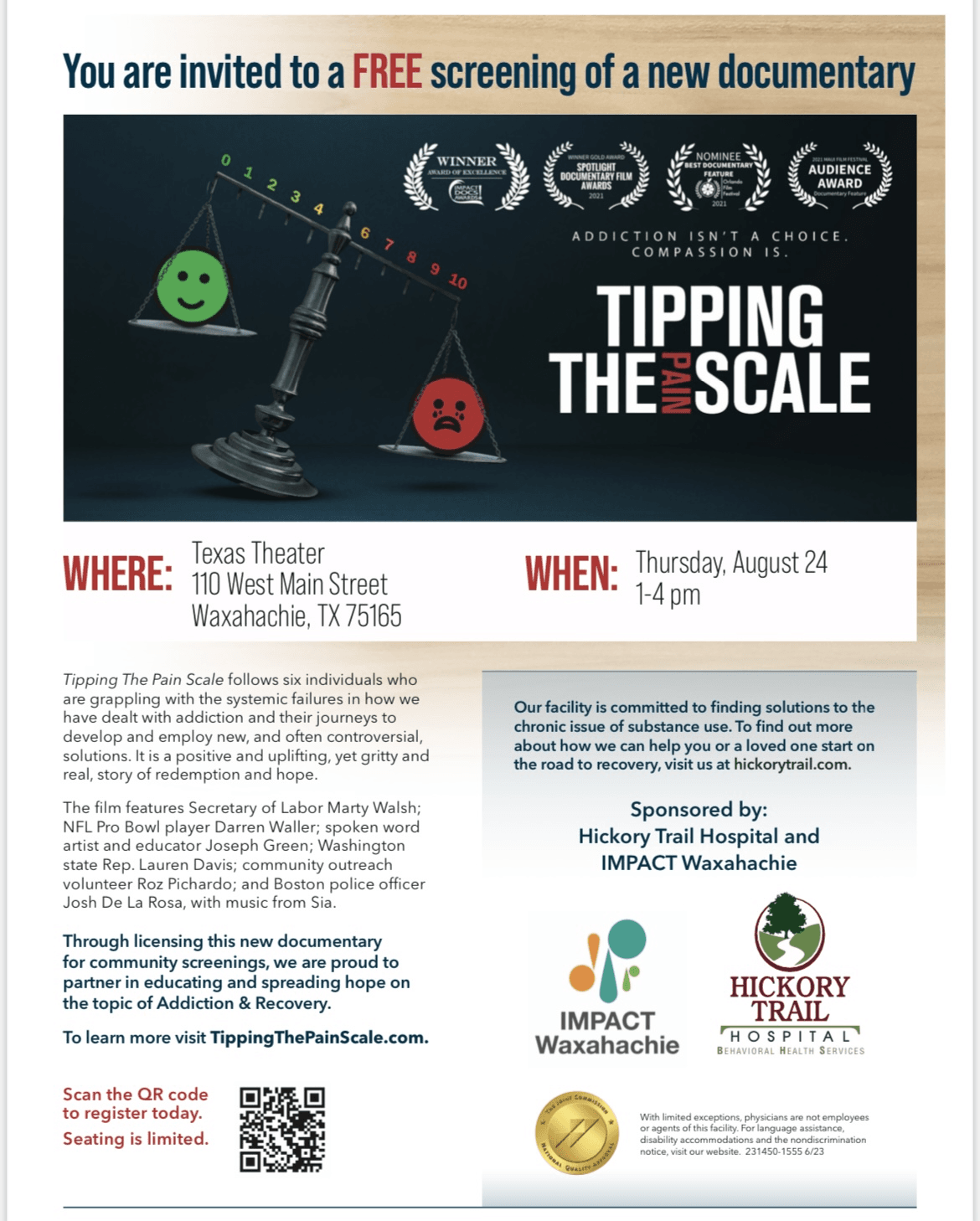 Tipping the Pain Scale Premiere in Waxahachie, Texas