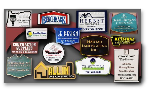 Signs for the building construction contractors