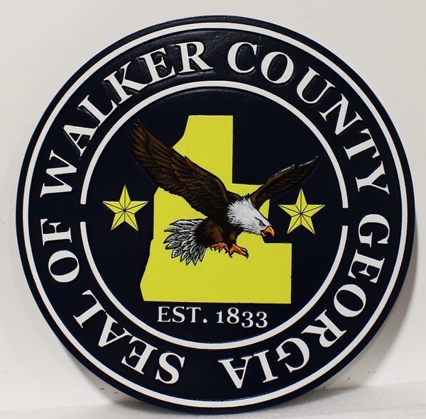 Painted, Wood & Metal 3-D County Seal Wall & Podium Plaques