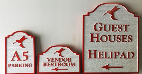 Carved wood hotel, motel, inn, and B&B signs