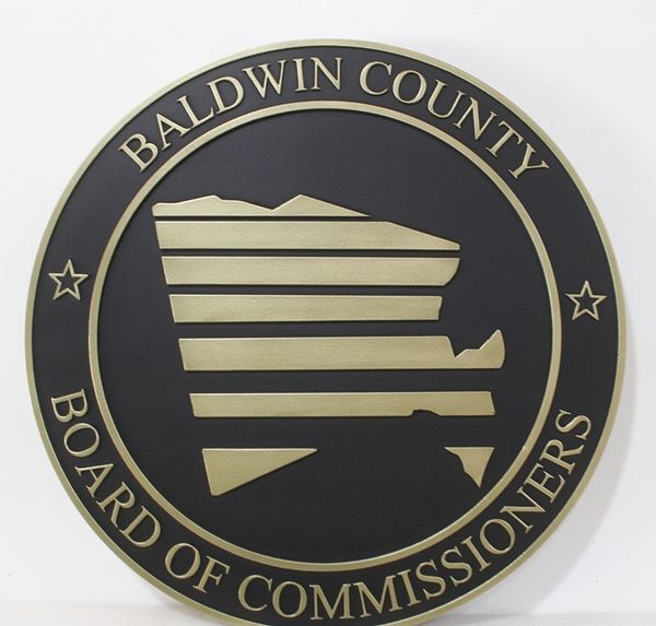Painted, Wood & Metal 3-D County Seal Wall & Podium Plaques