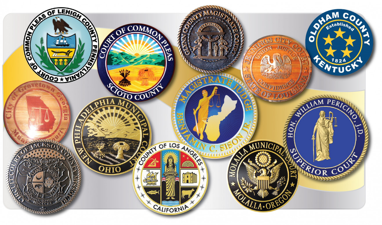 Carved 3D Bronze, Brass, Silver, Wood or Painted Court Plaques