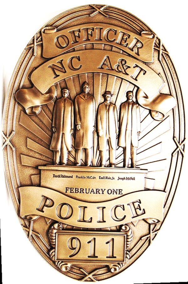 3D Brass,Silver, Painted or Wood Police Badge & Patch Plaques