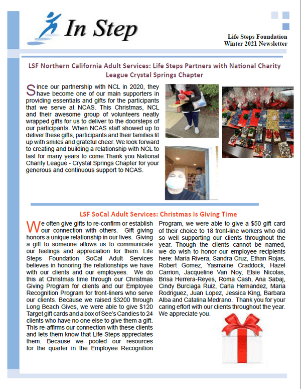 Life Steps Foundation Group Newsletter