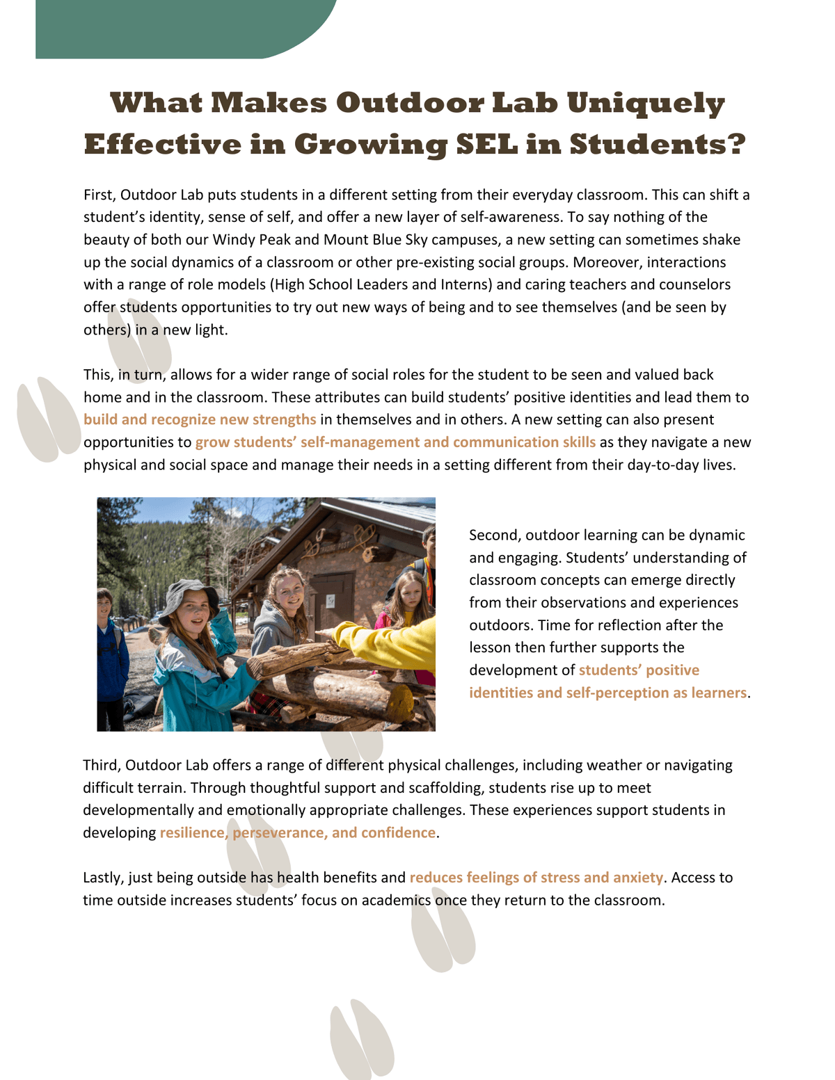 Our Impact : Outdoor Lab : Outdoor Lab Foundation