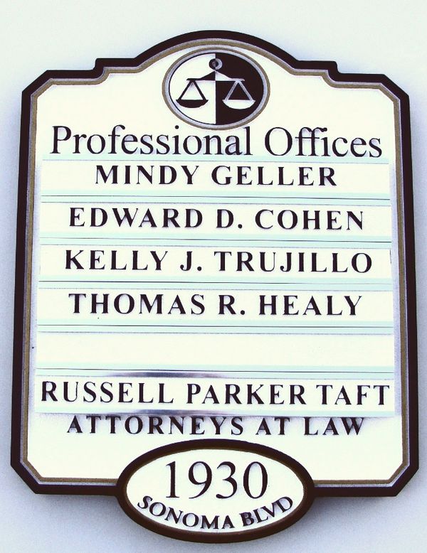Attorney, Law Office and Courtroom Carved Wood Signs