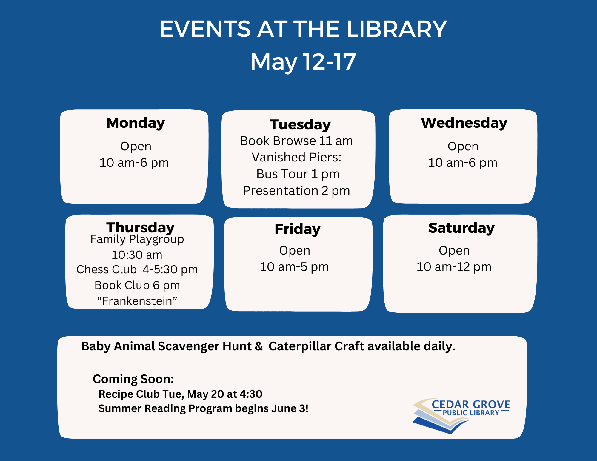 Welcome : Cedar Grove Public Library