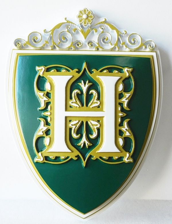Carved 3-D Wood, Bronze, Brass, Silver or Painted Coat-of-Arms Plaques