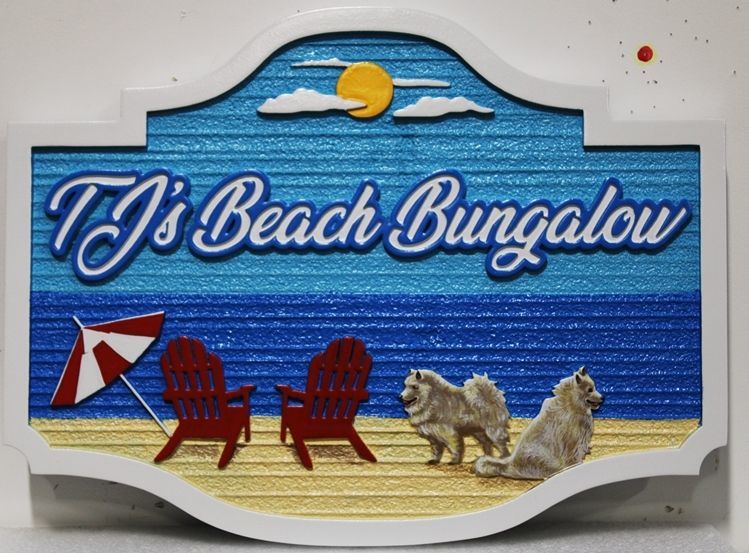 Carved wooden Seashore, Beach and Nautical Signs and Plaques