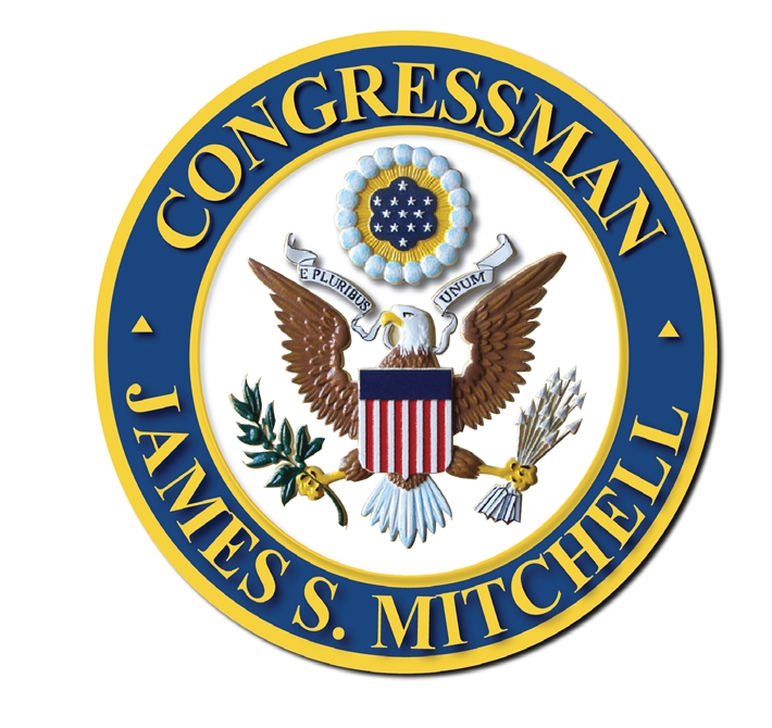 federal government round seals carved wood wall plaques