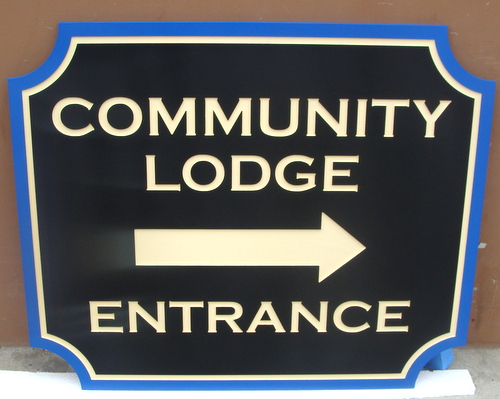 City and village welcome, entrance and wayfinding signs.