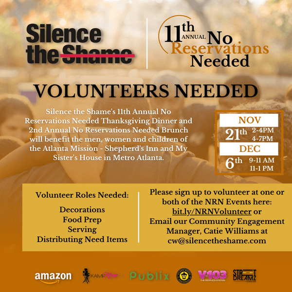 No Reservations Needed : Silence the Shame