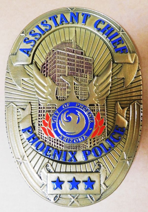 3D Brass,Silver, Painted or Wood Police Badge & Patch Plaques