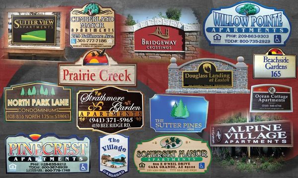 Wooden Apartment Signs, HOA Signs, Condominium Signage, Community Signs