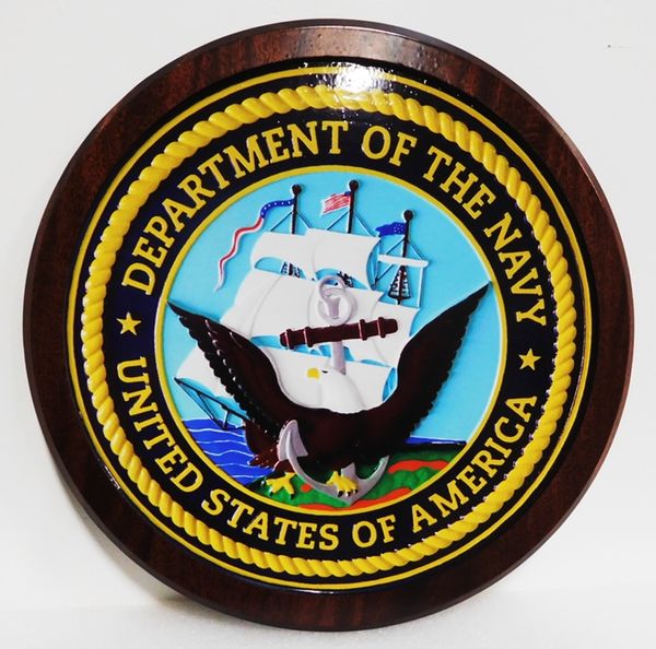 Carved 3D Painted, Wood, Bronze, Brass, Silver Navy Plaques