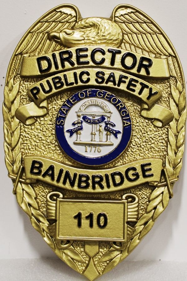 3D Brass,Silver, Painted or Wood Police Badge & Patch Plaques