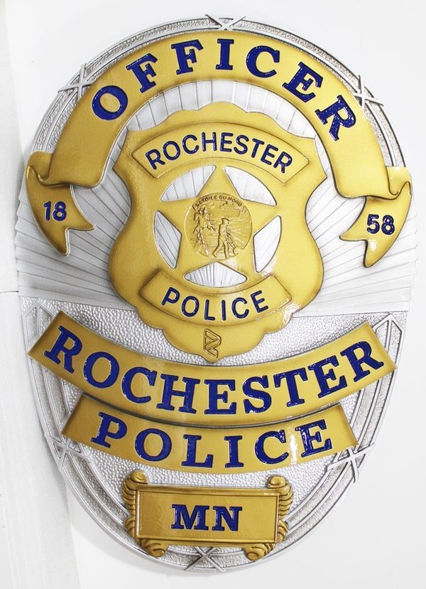 3D Brass,Silver, Painted or Wood Police Badge & Patch Plaques