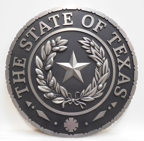 Painted, Wood and Metal 3-D State Seal Wall & Podium Plaques