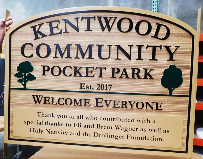 community and private park and garden signs