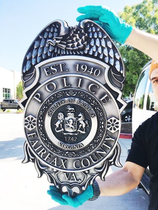 3D Brass,Silver, Painted or Wood Police Badge & Patch Plaques