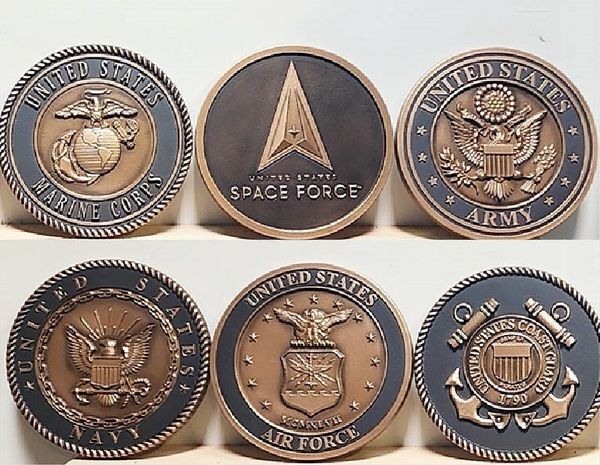Carved 3D Painted, Wood, Bronze, Brass, Silver Military Plaques