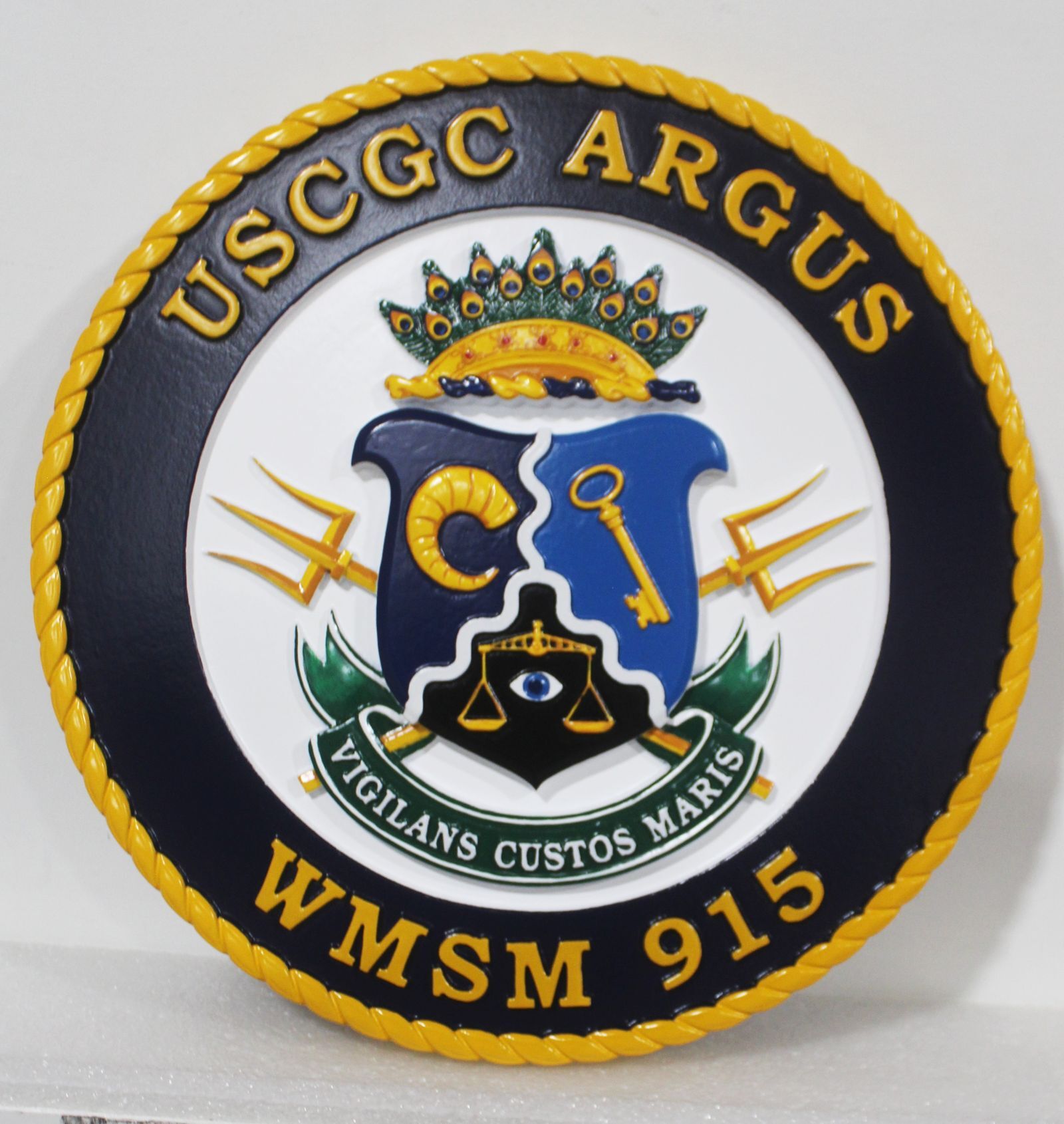 3D Carved Painted, Wood, Bronze, Brass, Silver Coast Guard Plaques