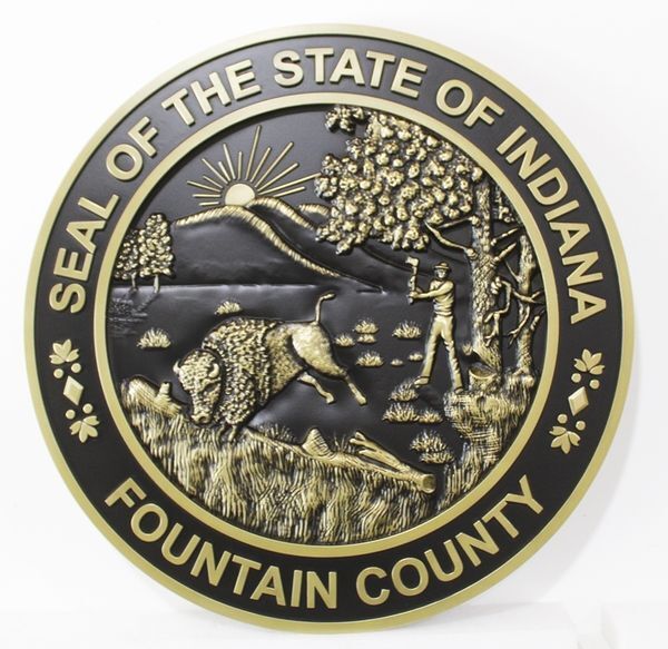 Painted, Wood & Metal 3-D County Seal Wall & Podium Plaques