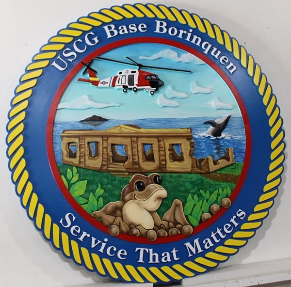 3D Carved Painted, Wood, Bronze, Brass, Silver Coast Guard Plaques