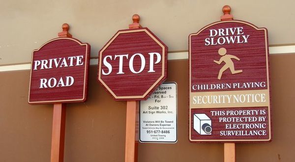 Wood Sign Posts, Lateral Wood Beams, and Sign Suppports