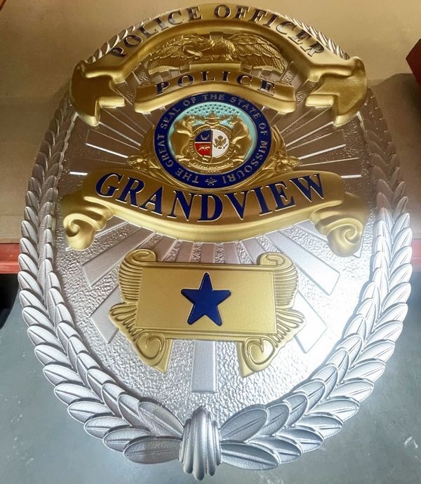 3D Brass,Silver, Painted or Wood Police Badge & Patch Plaques
