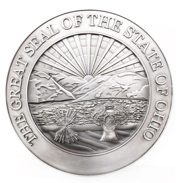 Painted, Wood and Metal 3-D State Seal Wall & Podium Plaques