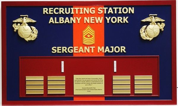 3D Painted, Wood, Bronze, Brass, Silver Marine Corps Plaques