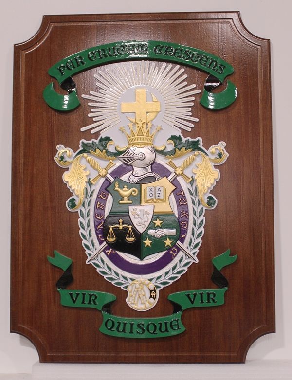 Carved 3-D Wood, Painted, Gold, Silver Fraternity Wall Plaques