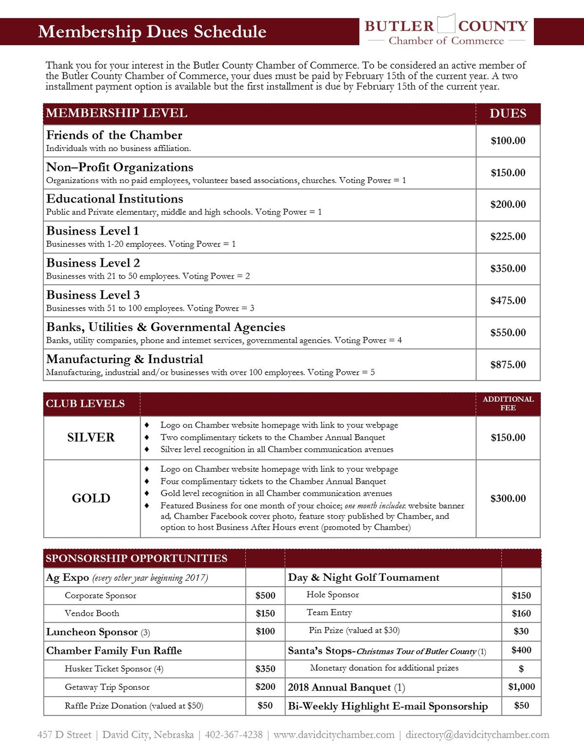 Membership Dues : Join : Build Butler County