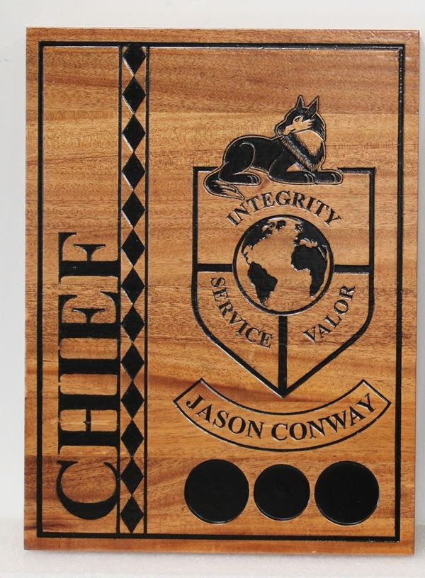 Carved 3-D Wood, Bronze, Brass, Silver or Painted Club Emblem Plaques