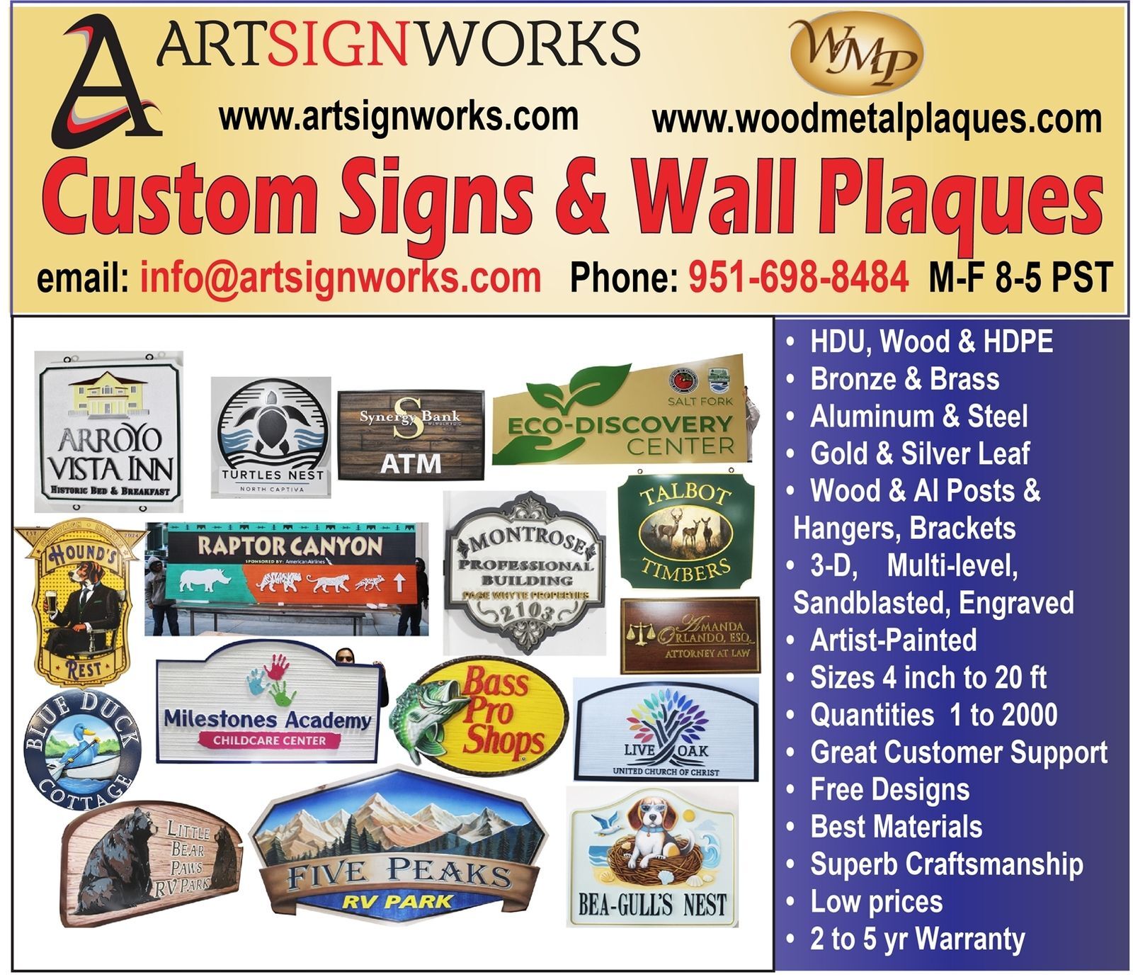 Wood Signs, Custom Carved Signs, Carved Polyurethane Signs, Sandblasted ...