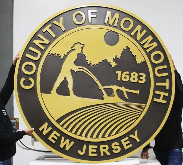 Painted, Wood & Metal 3-D County Seal Wall & Podium Plaques