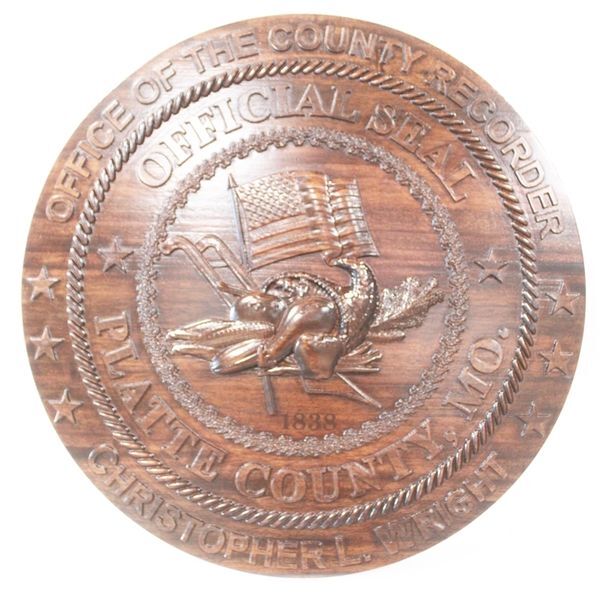 Painted, Wood & Metal 3-D County Seal Wall & Podium Plaques
