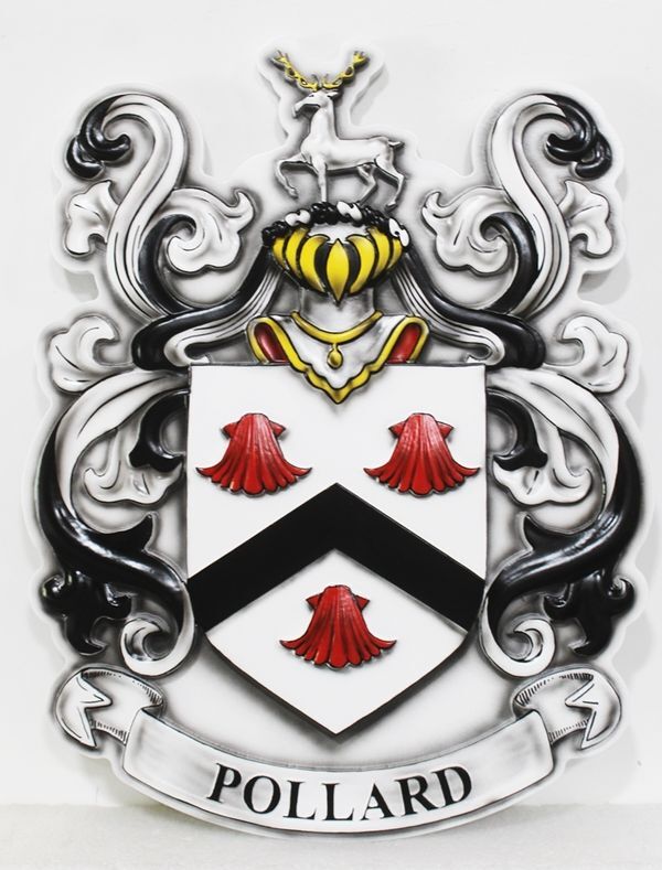 Carved 3-D Wood, Bronze, Brass, Silver or Painted Coat-of-Arms Plaques