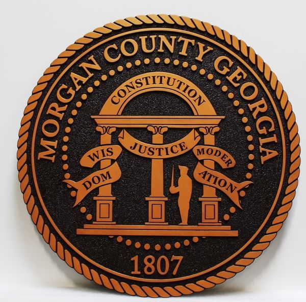 Painted, Wood & Metal 3-D County Seal Wall & Podium Plaques