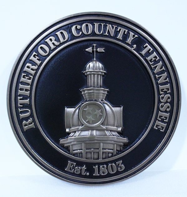 Painted, Wood & Metal 3-D County Seal Wall & Podium Plaques