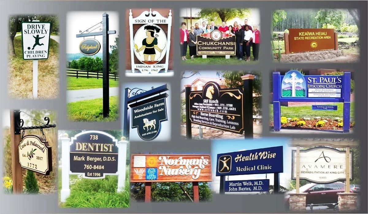 Wood Sign Posts, Lateral Wood Beams, and Sign Suppports