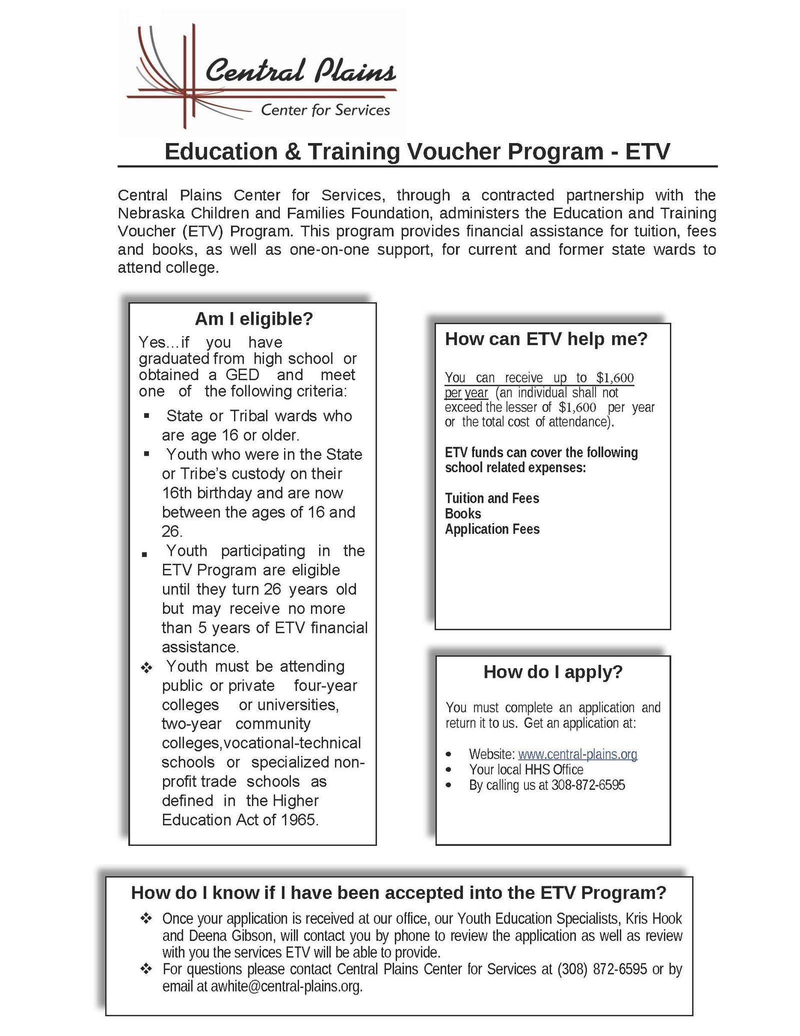 Education & Training Voucher (ETV) : Education : What We Do : Central ...