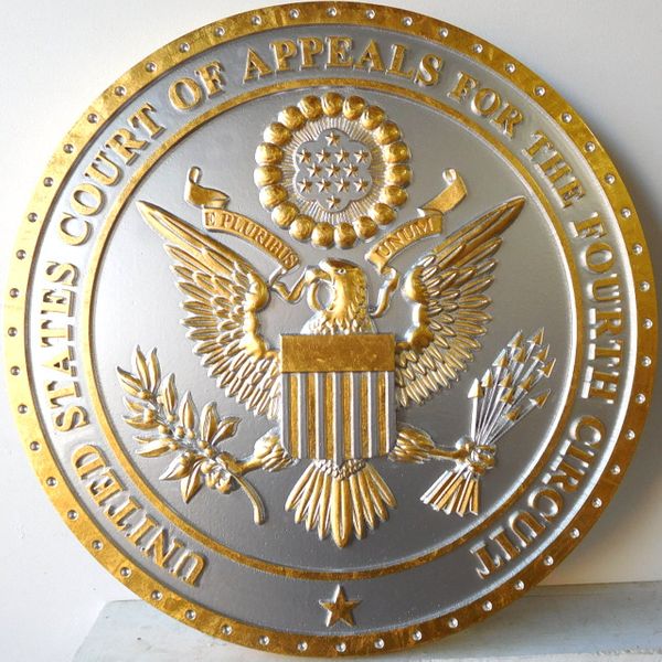 federal government round seals carved wood wall plaques