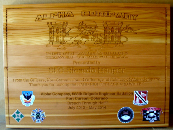Military Carved Wood Plaques for Units & Individuals