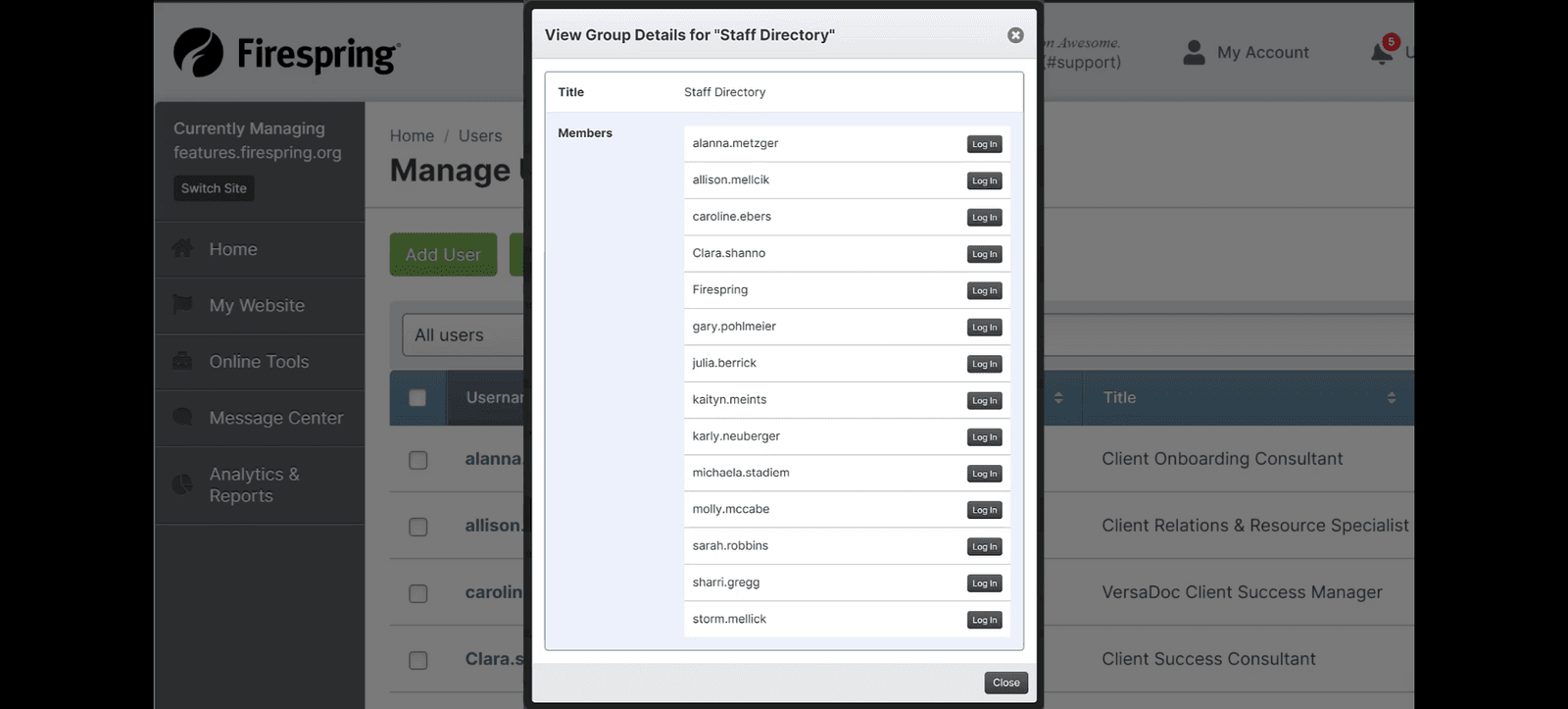 Training Videos | Client Area | Firespring