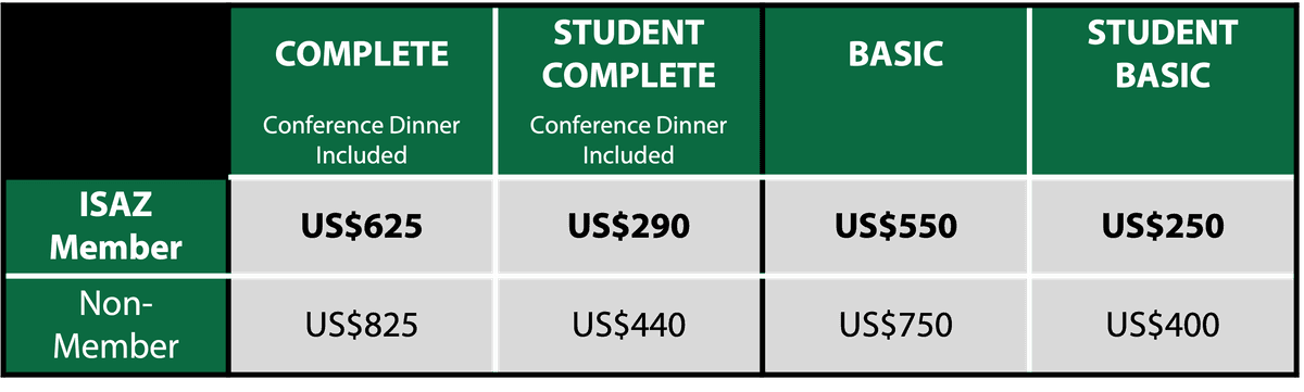 ISAZ 2025 Conference Registration : Conference Registration ...