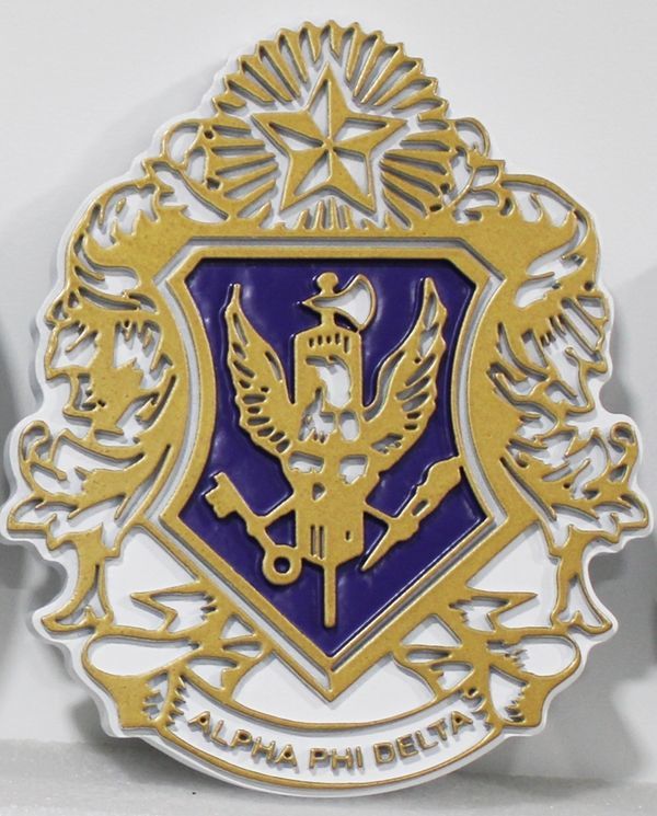 Carved 3-D Wood, Painted, Gold, Silver Fraternity Wall Plaques