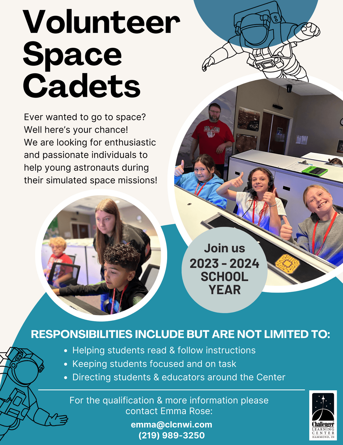 Volunteer Opportunities at Challenger Learning Center of NW Indiana